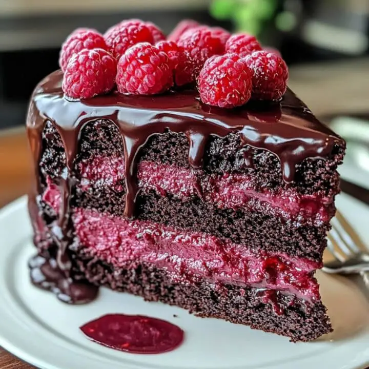 Easy & Moist Chocolate Raspberry Cake