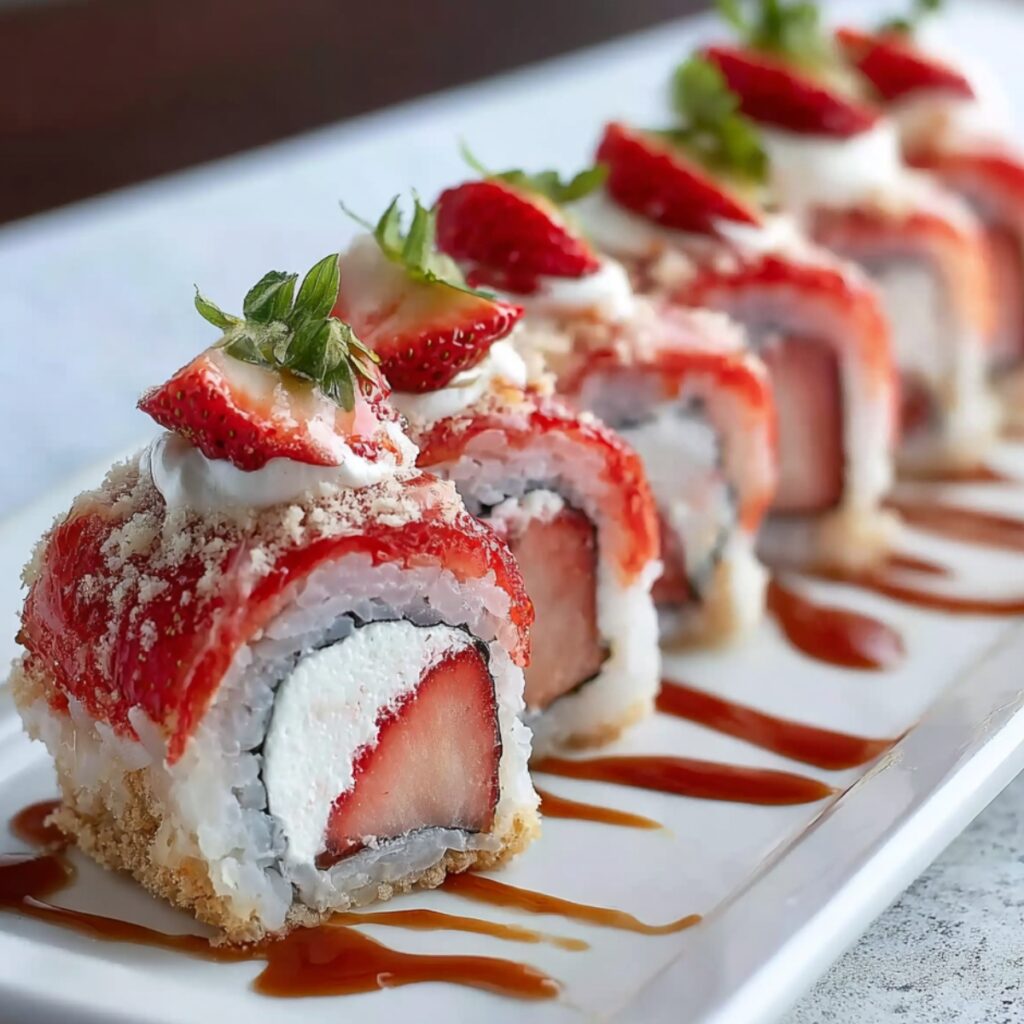 Easy Strawberry Shortcake Sushi Roll Recipe