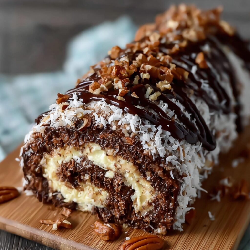 Easy Homemade German Chocolate Cake Roll
