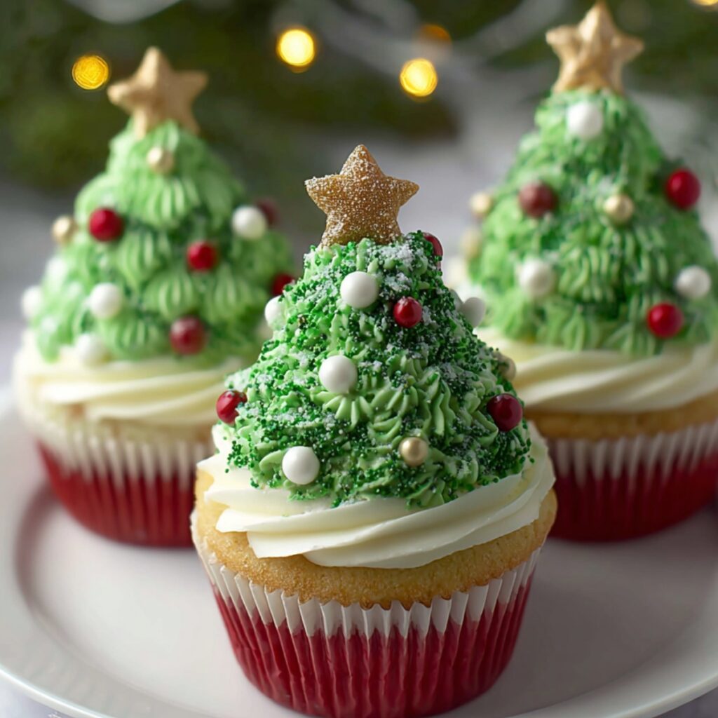 Easy Christmas Tree Cupcakes Recipe