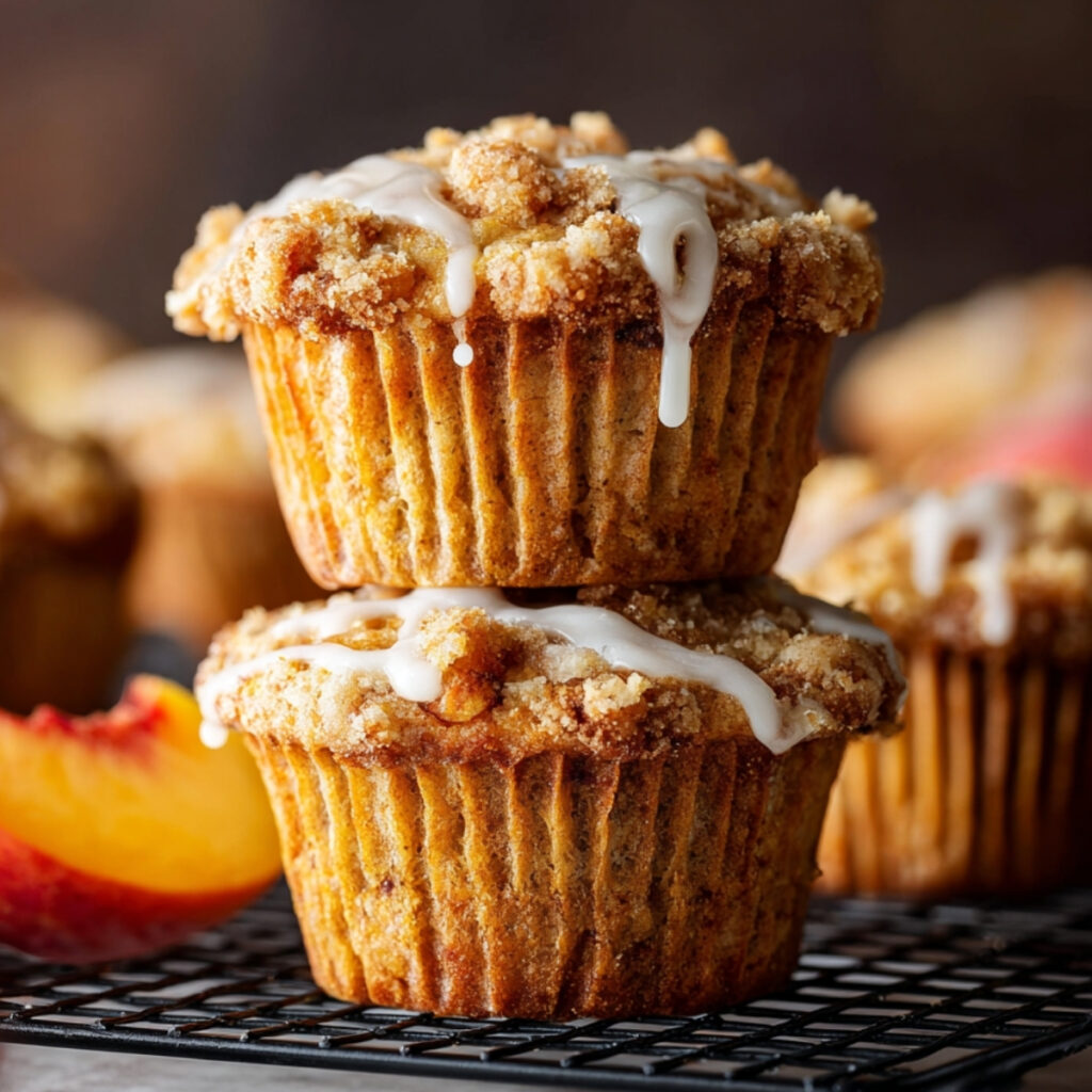 Easy Peach Streusel Muffins | Fresh Peach Recipe